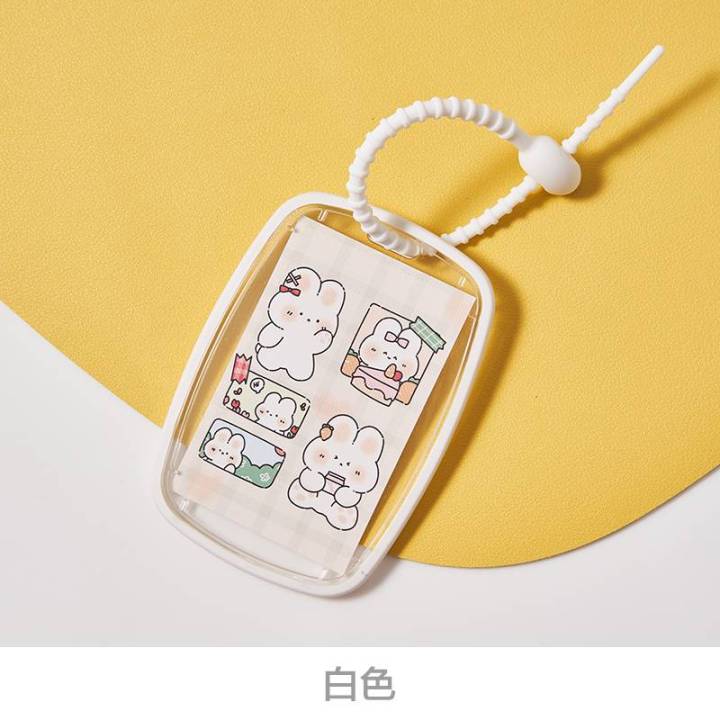 Acrylic card cover double-sided transparent chest badge with long ...