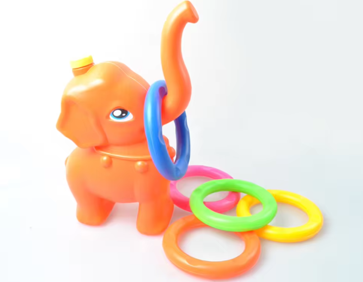 Children Throwing Ring Sensory Toy, Hoop Rings Elephant Ring, Mainan Baling Cincin Gajah Toss ...