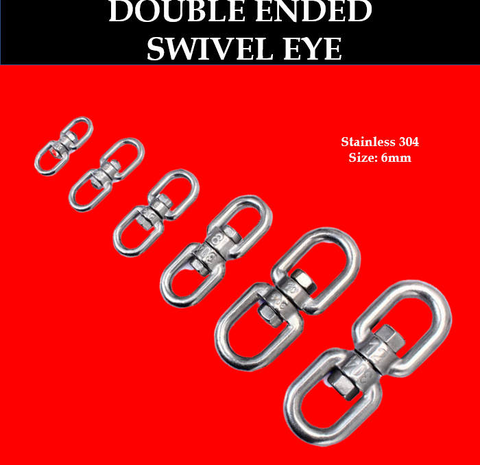 TOYU 4mm-18mm Stainless Double Ended Swivel Eye Marine Ringing Sling ...