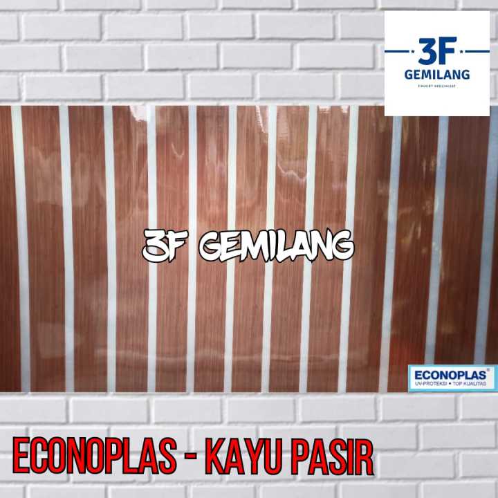Fiber Plastik Penutup Pagar ECONOPLAS - INNOPLAS Motif Kayu METERAN ...