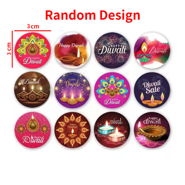 [In stock] 2025 Deepavali Decor Sticker Diwali Diyas Gift Stickers ...