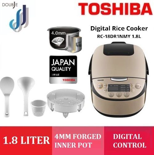 Toshiba 1.8L Digital Rice Cooker RC-18DR1NMY Bincho Charcoal 8 Layers ...