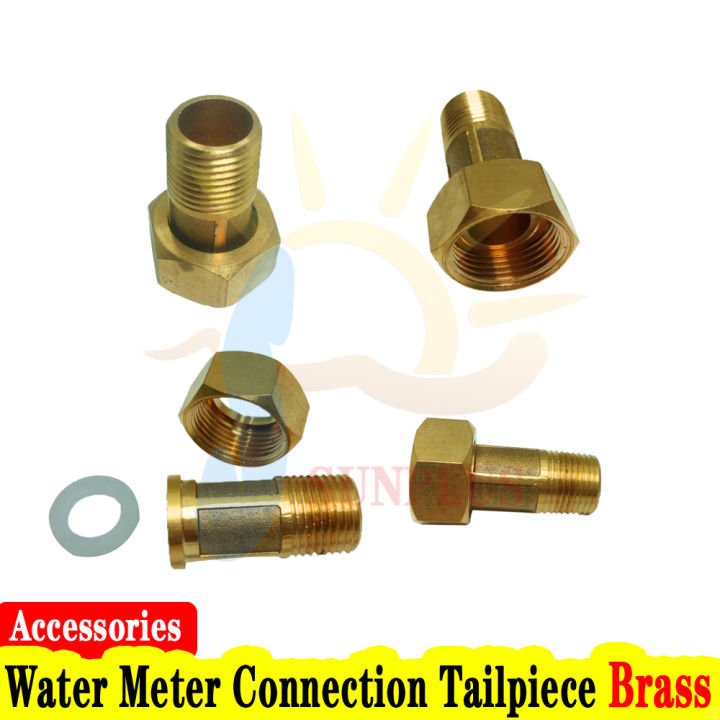 (PER PAIR) Brass Water Meter Connection Tailpiece Water Meter Tail ...