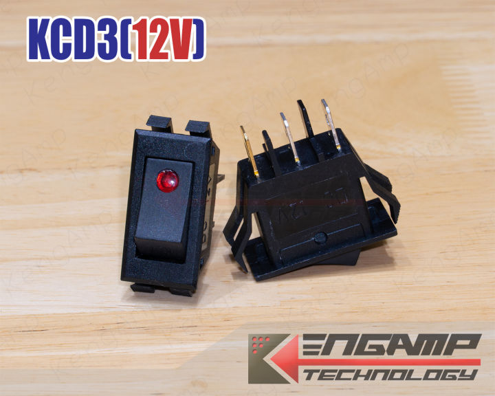 KCD3 12V มีไฟจุด Rocker Switch ขนาด 16x32mm | Lazada.co.th