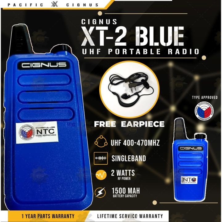 Cignus XT-2 UHF two way portable radio walkie talkie (Blue) | Lazada PH