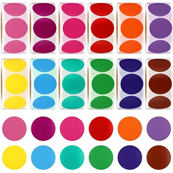 3 4 Inch Round Dot Stickers 10,000 Color Coding Dot Stickers - 3/4 Inch ...