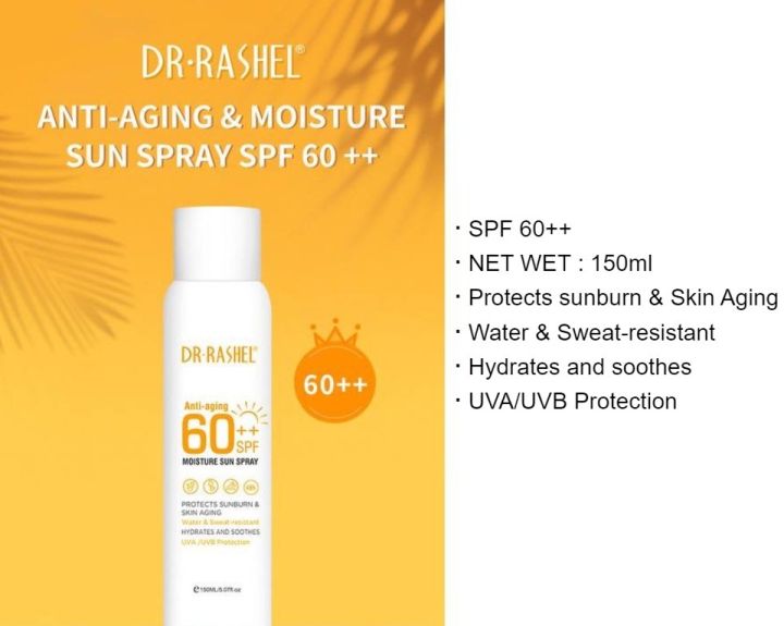 DR RASHEL ANTI-AGING & MOISTURE SUN SPRAY SPF60++ 150ML | Lazada