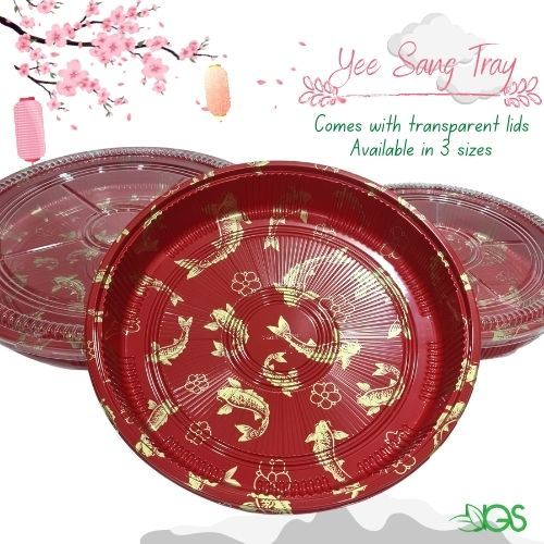 CNY Yee Sang Disposable Tray With Transparent Lids | Sushi Platter ...