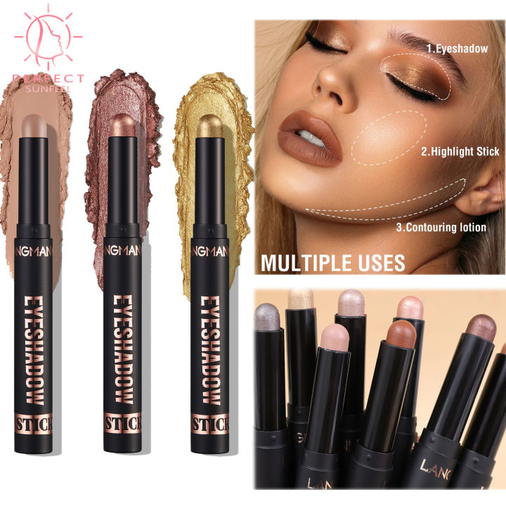 8 Colors Shimmer Eyeshadow Pencil Pearlescent Highlighter&Eye Shadow ...