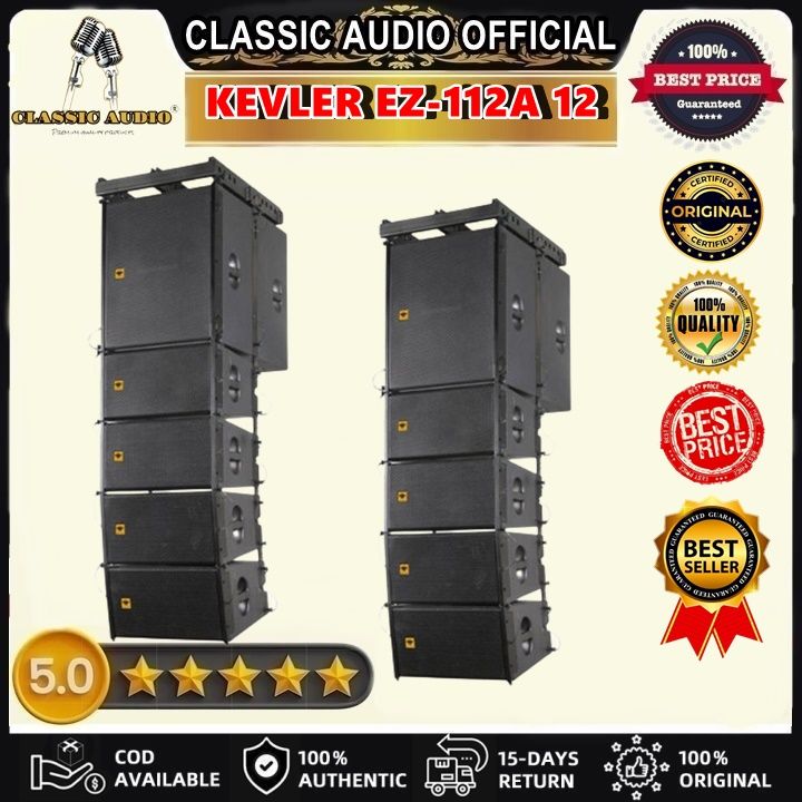 KEVLER EZ-112A 12" 700W + 100W Bi-Amp 2-Way Active Subwoofer Line Array ...