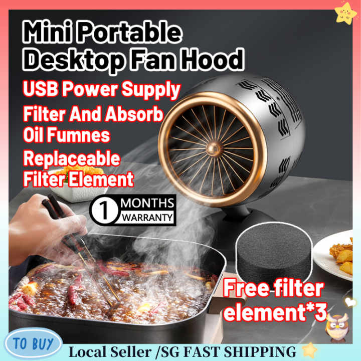 SG READY STOCK Portable Desktop Exhaust Fan Hood Mini Kitchen Hood ...