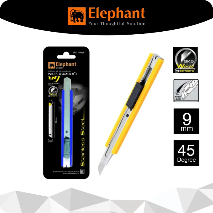 Elephant Economy Cutter Knife No.P-902 45 Degree 9mm (Random Colour ...