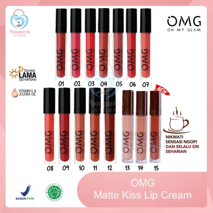 lipcream omg matte lusinan 1 box isi 12 pcs lipstik omg lusinan ...