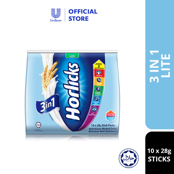 Horlicks 3in1 Lite Powder 28g x 10s | Lazada