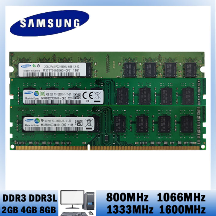 Samsung RAM DDR3 4GB 8GB 1600MHz 1333MHz 1066MHz Desktop Memory DDR2 2GB 800MHz 240Pins DIMM RAM ...