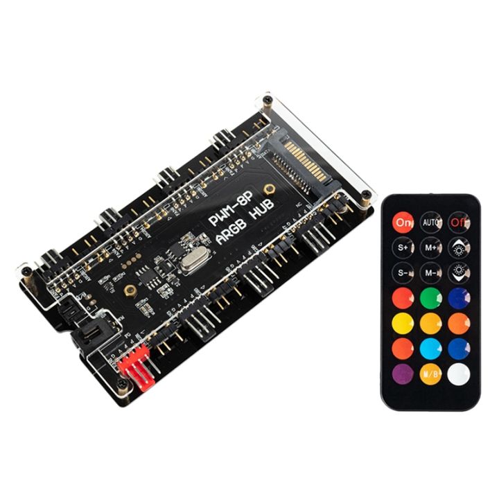 Pwm And Argb Led Controller Hub 8 Ports 12v 4pin Fan And 5v 3pin Aura