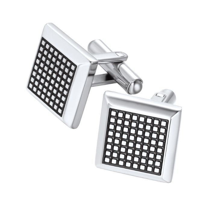 [Clearance] U7 Stainless Steel Dotted Square Cufflinks Men's Textured ...
