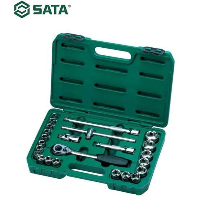 SATA TOOLS SOCKET SET 24PC 1/2 INCH DR 6PT SOCKET SET (METRIC) 09060-6 ...