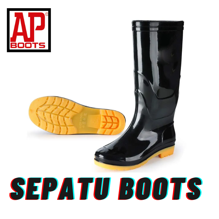 Sepatu Ap Boots Safety Pria Ap Boots 9506 Hijau Tua Karet Anti Air ...