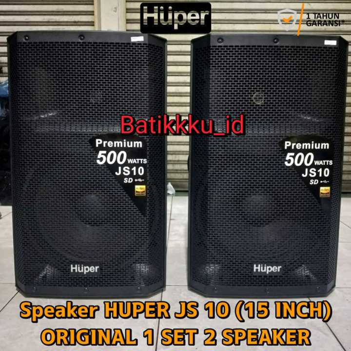 Speaker Aktif HUPER JS10 JS 10 ORIGINAL 15 INCH 1 SET 2 SPEAKER 500 ...