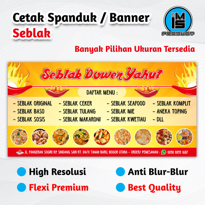 cetak spanduk banner jualan seblak | Lazada Indonesia
