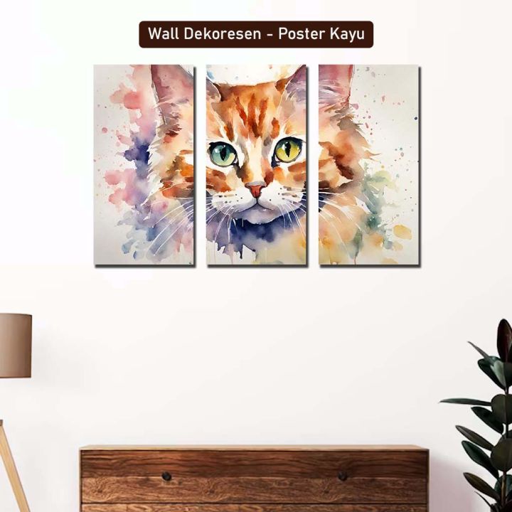 Poster Kayu Motif Kucing | Lazada Indonesia