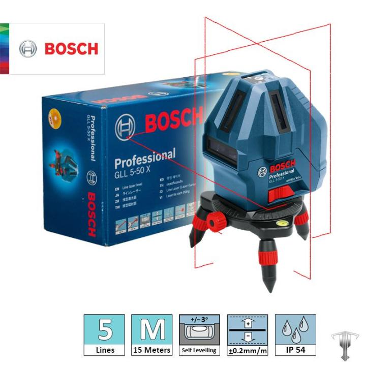 Bosch GLL 5-50 X Professional 5 Line Laser Digital Measuring Tool ...