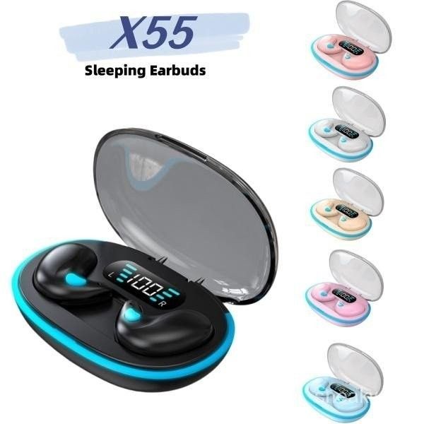 X55 Sleeping Earbuds Wireless Mini Headphones For Work TWS Bluetooth ...