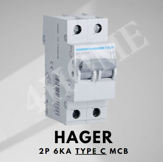 Hager 2P Two Pole MCB 6kA Type B Type C MT22A MT240A MC240A 32A 40A Hager 2 Pole | Lazada Singapore