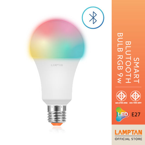LAMPTAN หลอดไฟบลูทูธ LED Smart Bluetooth Bulb RGB 9w ควบคุมด้วย ...