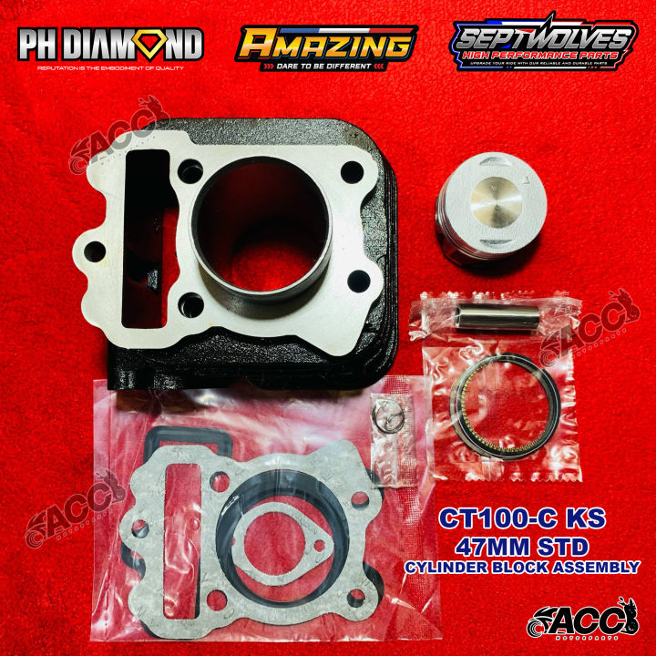 CT100-C KS 47MM STD Cylinder Block Set w/ Piston - Heavy Duty | Lazada PH