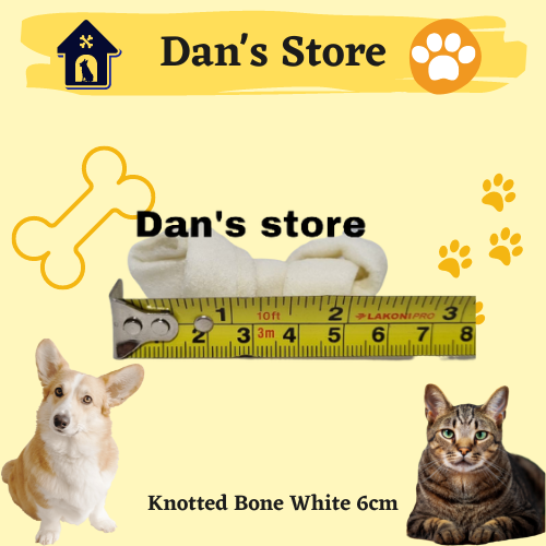 Knotted Bone White 6cm - Snack Gigitan Anjing Bentuk Tulang Ikat ...