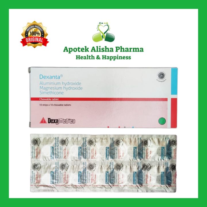 Dexanta Tablet Kunyah Box isi 100 / Strip - Deksanta Obat Maag dan ...
