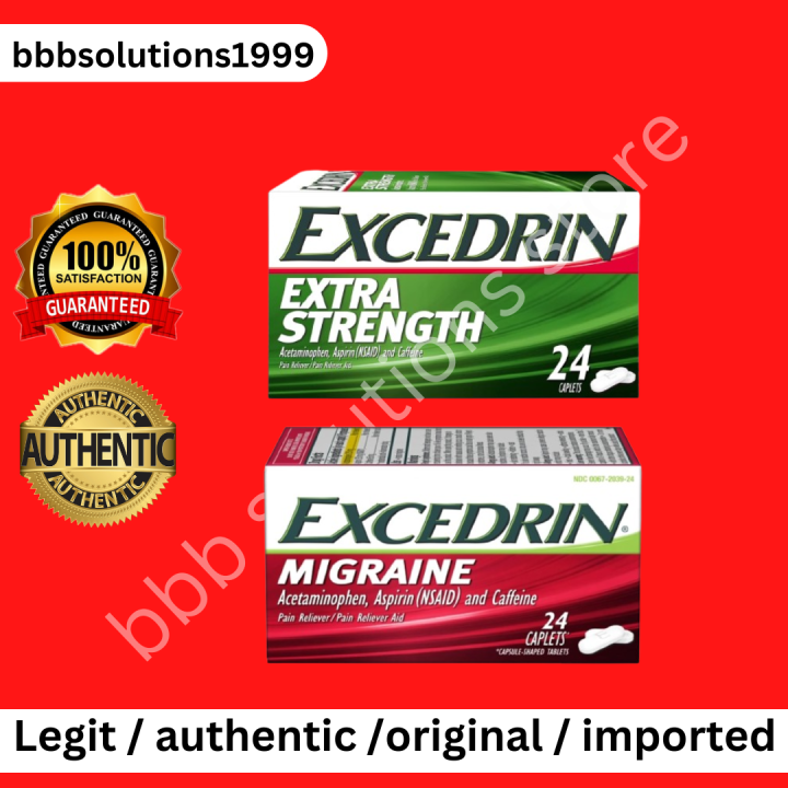 EXCEDRIN PAIN RELIEVER AND MIGRAINE AID ACETAMINOPHEN CAPLETS EXTRA ...