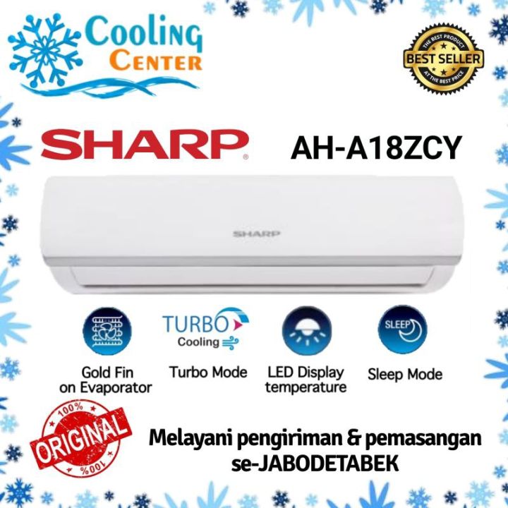AC SHARP 2 pk AH - A 18 UCY TURBO COOL + PASANG INSTALASI | Lazada ...