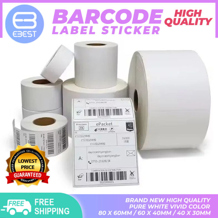 1000pcs/500pcs, Barcode Thermal Oil Thermal Label Sticker Water ...