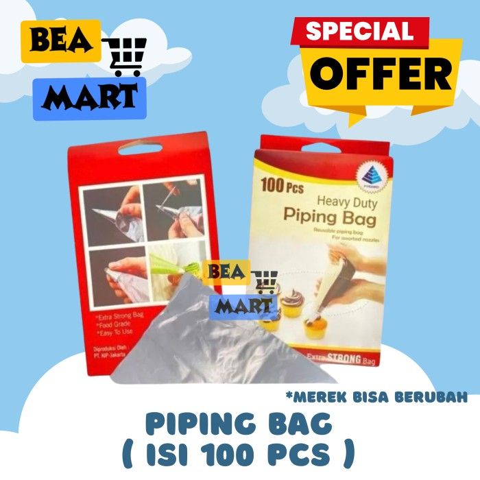 Plastik SEGITIGA / PIPING BAG Tebal Isi 100 Pcs | Spuit Paping Cream ...