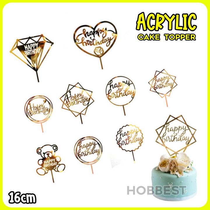 TOPPER CAKE ACRYLIC - Pajangan Tusukan Dekorasi Hiasan Kue Ultah ...
