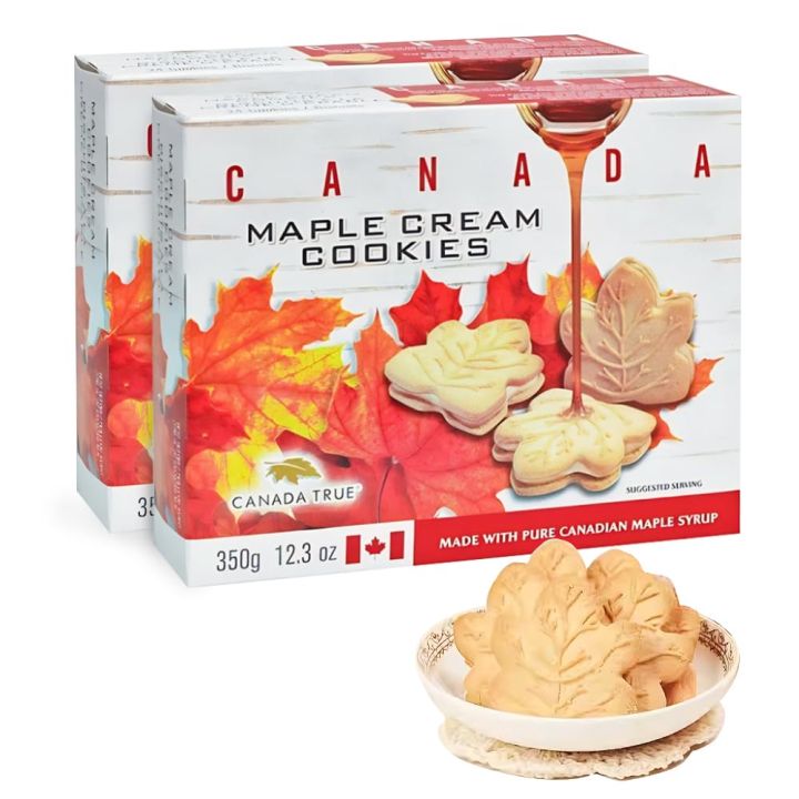Maple Cookies From Canada 2-Pack x 350g Maple Cream Cookies Made From ...
