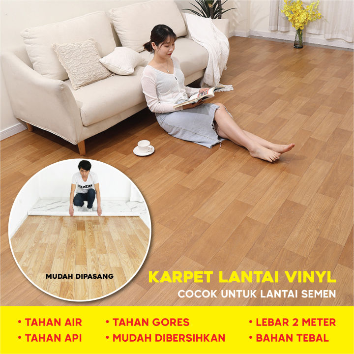 Karpet Lantai Vinyl Roll / Alas Lantai Gulungan Lebar 2 Meter | Lazada ...