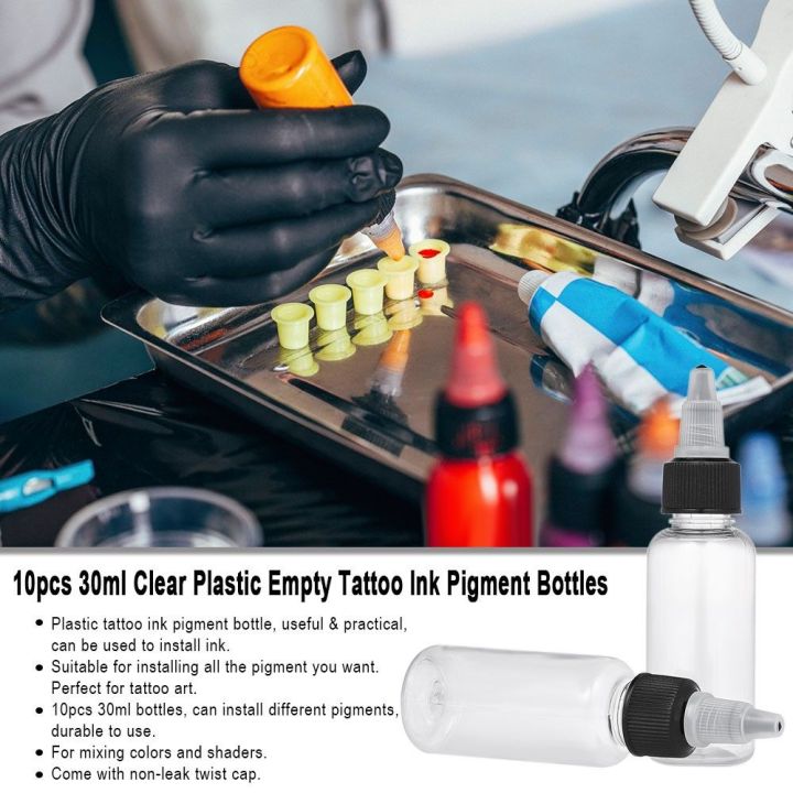 D5JKY Empty Squeezable Plastic Tattoo Ink Bottles Dropper Bottles Refillable Bottles Pigment ...