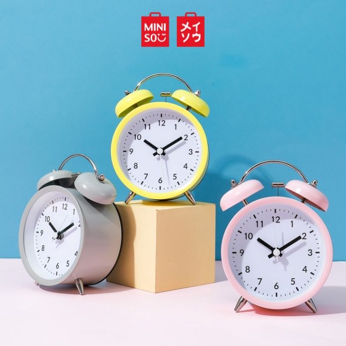 Miniso Classic Alarm Clock Pink Grey Yellow | Lazada PH