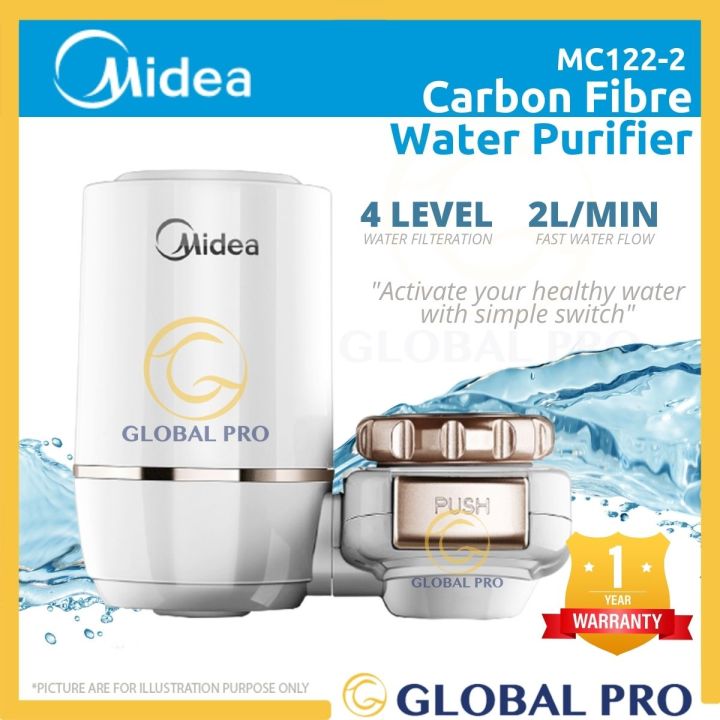 MIDEA Carbon Fiber Water Purifier 4 Level Water Filtration Kitchen Tap ...
