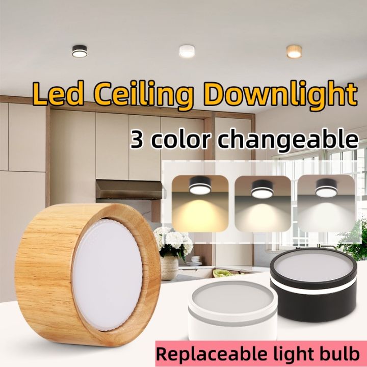 LED Downlight Surface Mounted Pin Light GX53 Ceiling Light Replaceable ...
