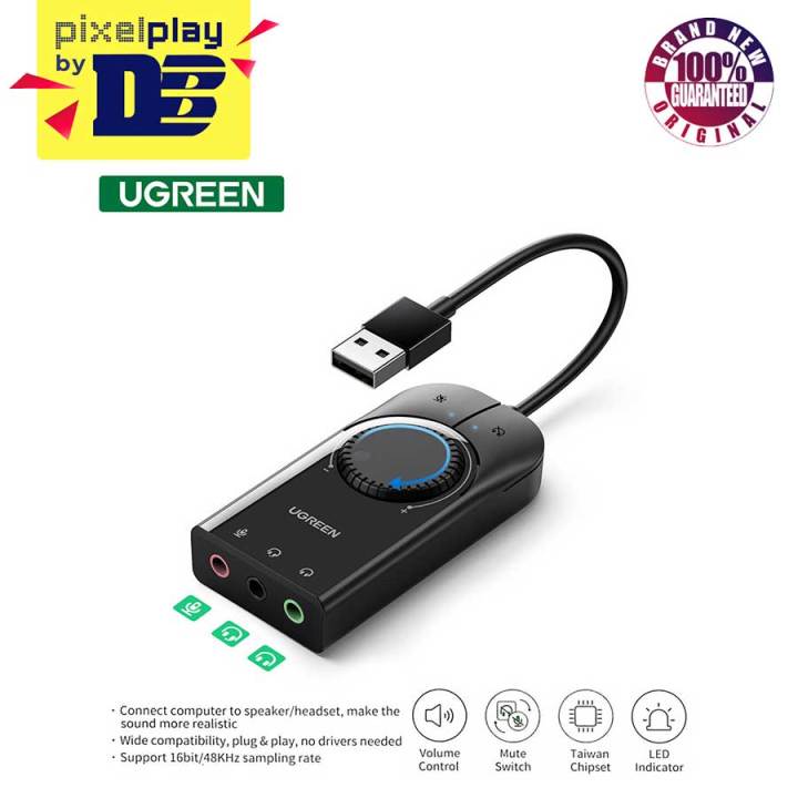 Ugreen USB-A External Stereo Sound Adapter 15cm (Black) (CM129/40964) | Lazada PH