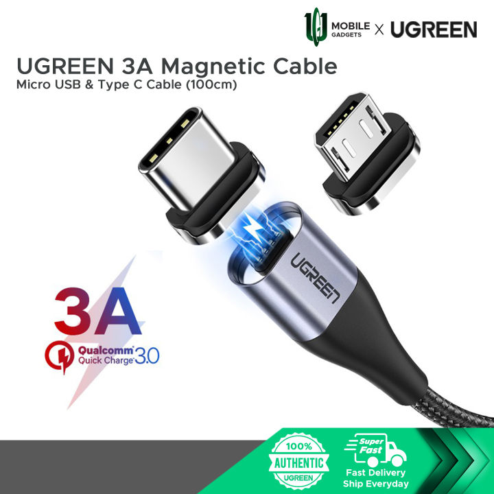 UGREEN 3A Magnetic Micro USB Cable (100cm) | Lazada