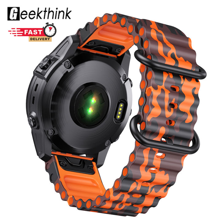 GEEKTHINK Quick Fit Silicone Strap 26 22mm For Garmin Fenix 8 7 7X 6X ...