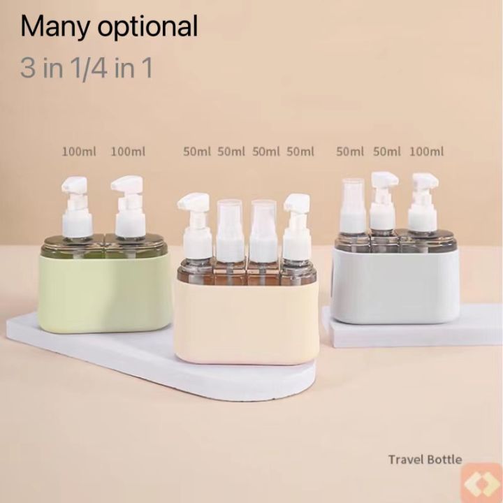 4 In 1 Travel Bottle Set With Silicone Sleeve Shampoo Container Travel ...