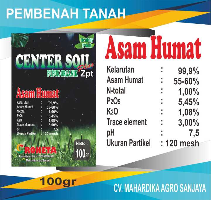 CRONETA CENTERSOIL 100gr Asam Humat Pembenah Tanah, Memperpaiki Nutrisi ... CRONETA CENTERSOIL 100gr Asam Humat Pembenah Tanah, Memperpaiki Nutrisi ...