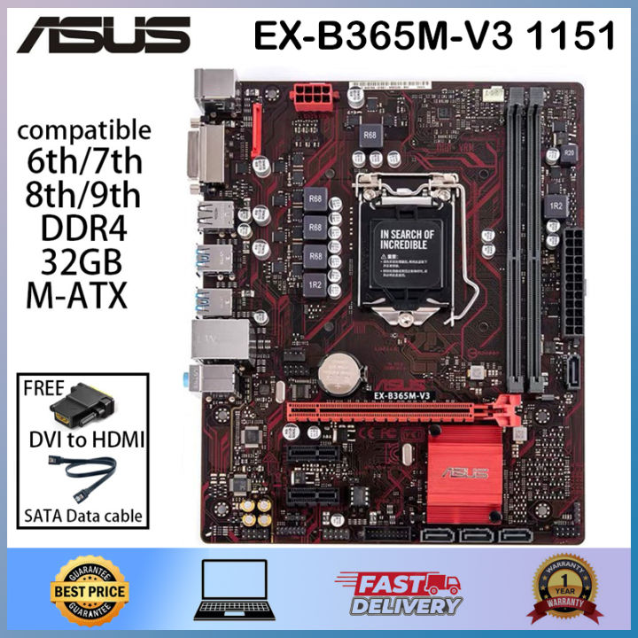 Asus EX-B365M-V3 (LGA1151) H310 Matx 2*DDR4 Desktop Motherboard Intel B365 ddr4 32GB PCI-E 3.0 ...